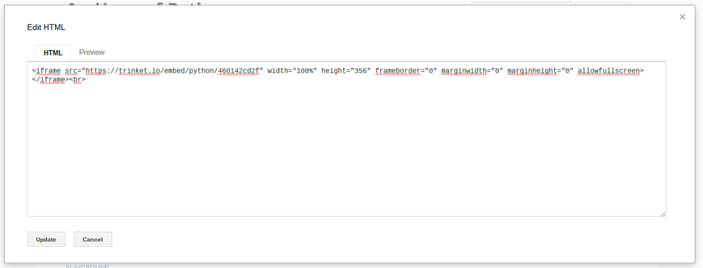 How to Put a Trinket on your Google Sites page – Trinket Blog